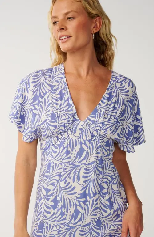 Rip Curl Party Wave Floral Print Maxi Dress - White/blue