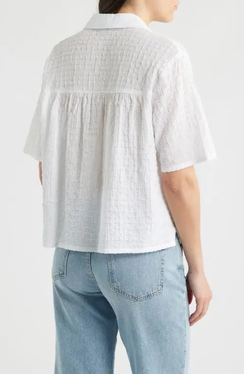 Eileen Fisher Texture Stretch Organic Cotton Camp Shirt