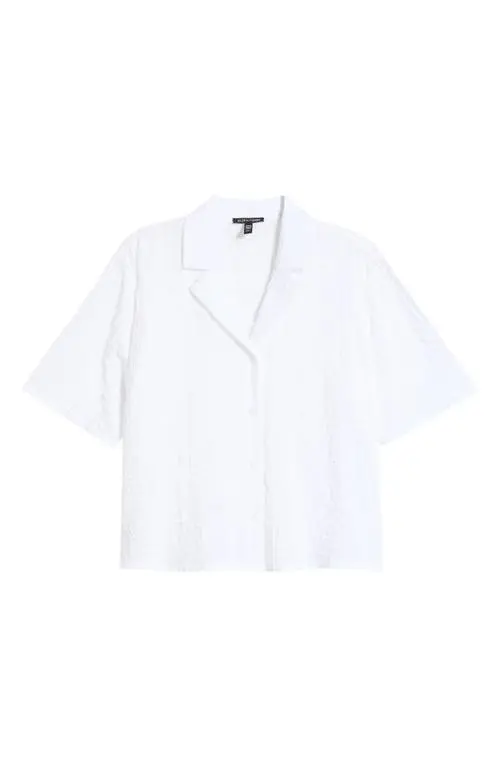 Eileen Fisher Texture Stretch Organic Cotton Camp Shirt