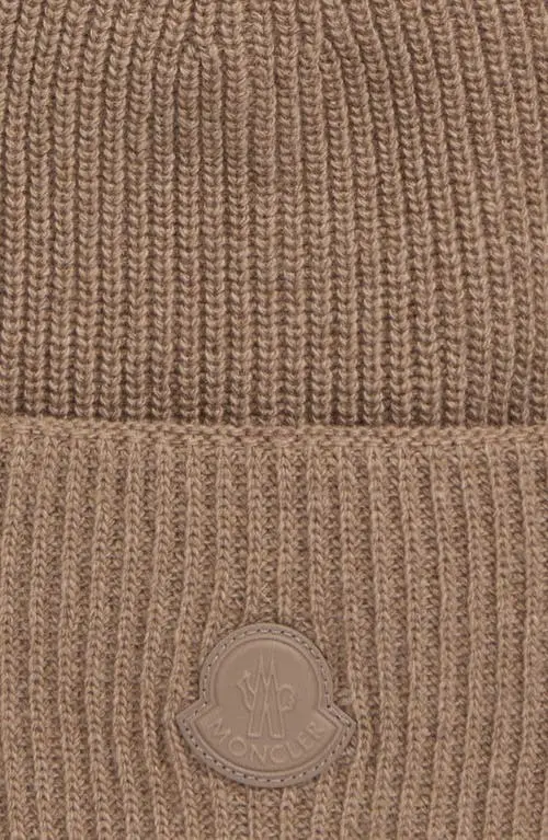 Moncler Logo Patch Virgin Wool & Cashmere Beanie