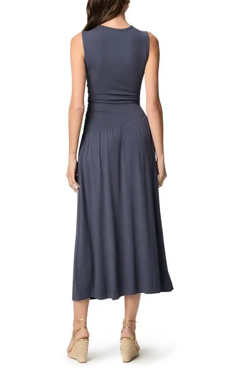 Paige Bonita Sleeveless Ruched Midi Dress