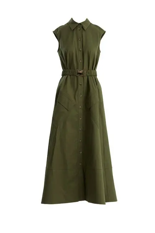 GIZIA Sleeveless Shirt Dress