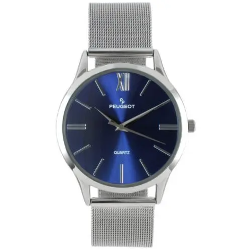PEUGEOT Stainless Steel Mesh Bracelet Watch - Blue