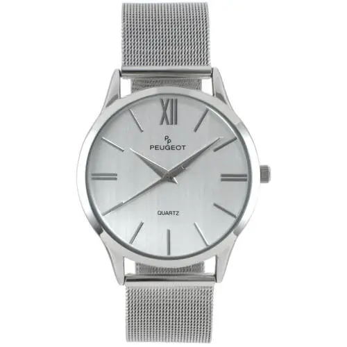 PEUGEOT Stainless Steel Mesh Bracelet Watch - Silver
