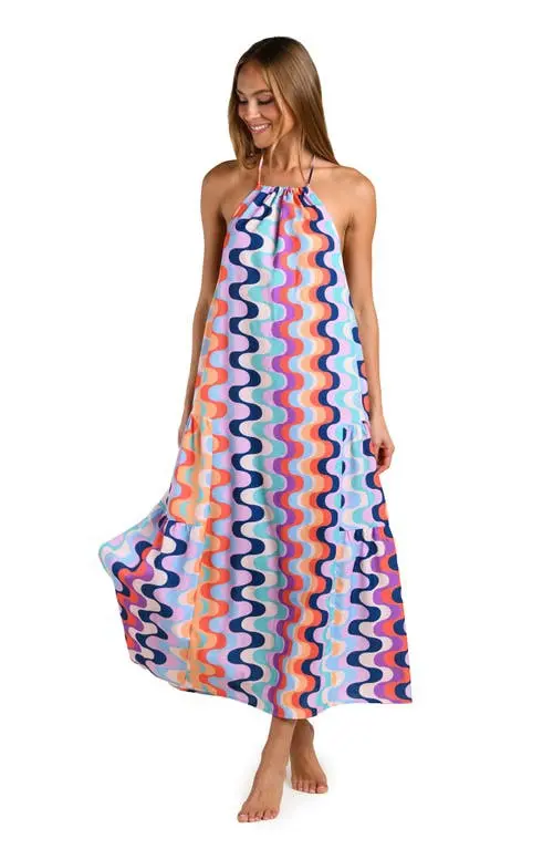 SUNSHINE 79 Untamed Tropics Halter Maxi Dress