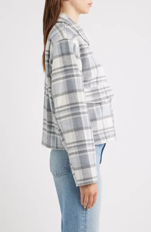 THREAD & SUPPLY Plaid Zip Up Jacket - Grey Plaid