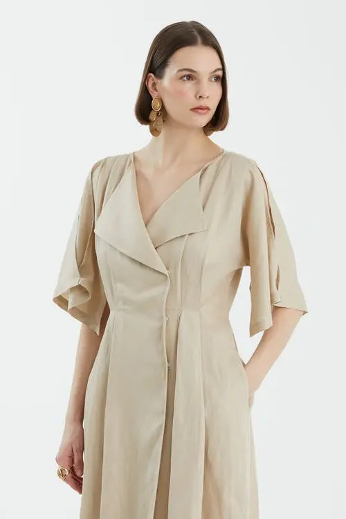 GIZIA Wrap Pleated Dress