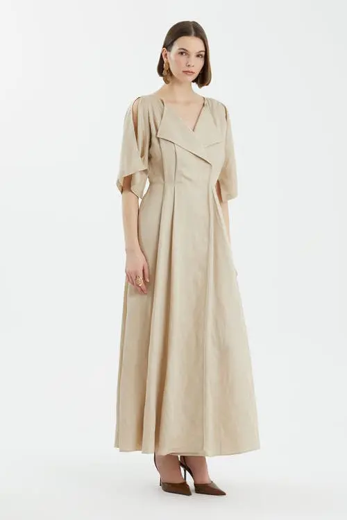 GIZIA Wrap Pleated Dress