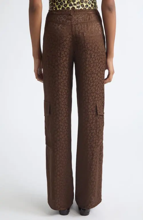 SIEDRES Kimmy Satin Jacquard Straight Leg Cargo Pants