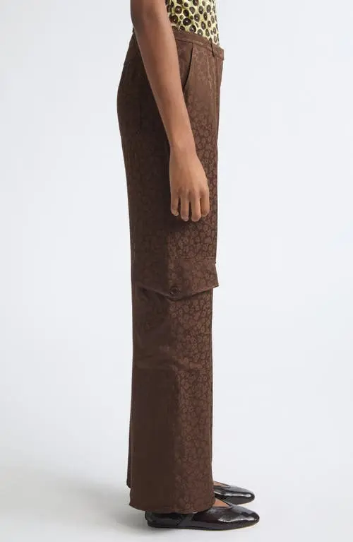 SIEDRES Kimmy Satin Jacquard Straight Leg Cargo Pants