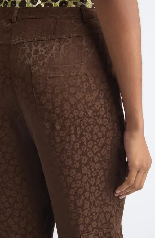 SIEDRES Kimmy Satin Jacquard Straight Leg Cargo Pants