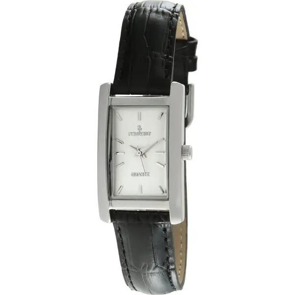 PEUGEOT Classic Rectangular Contour Leather Watch- 34x20mm