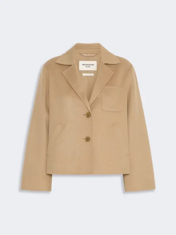 Max Mara Double Wool Cropped Jacket - Camel