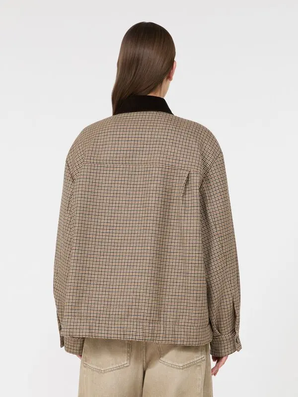Max Mara Houndstooth Wool Bomber Jacket