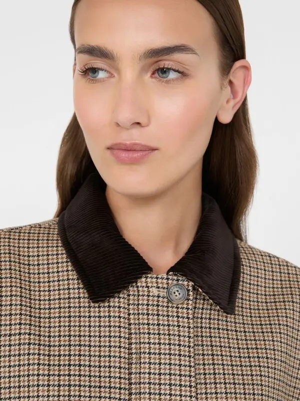 Max Mara Houndstooth Wool Bomber Jacket