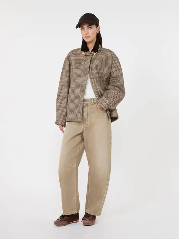 Max Mara Houndstooth Wool Bomber Jacket