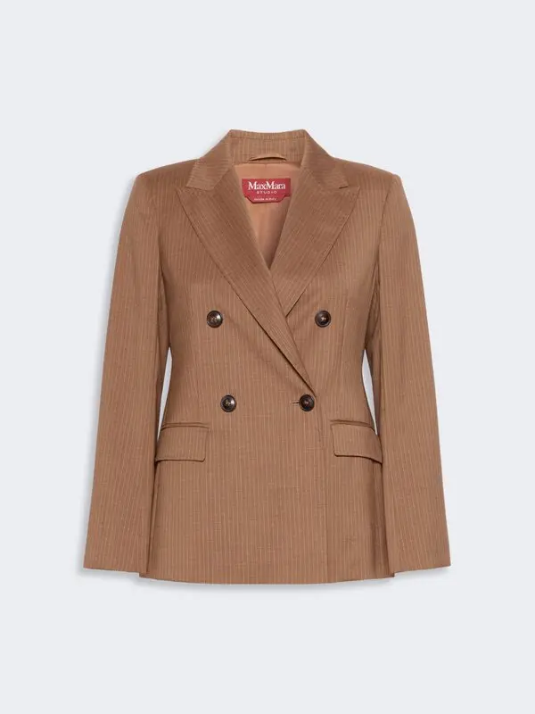 Max Mara Plain-weave Wool Double-breasted Jacket