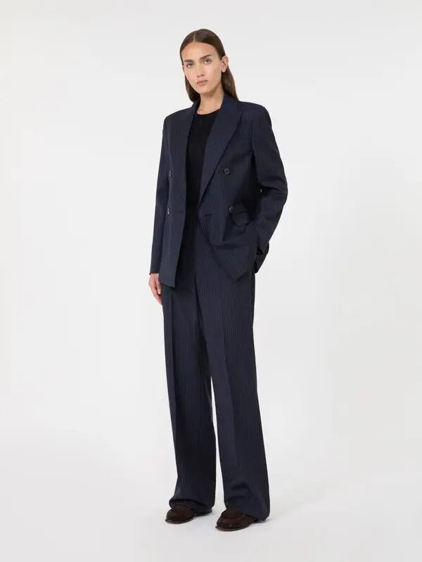 Max Mara Plain-weave Wool Double-breasted Jacket