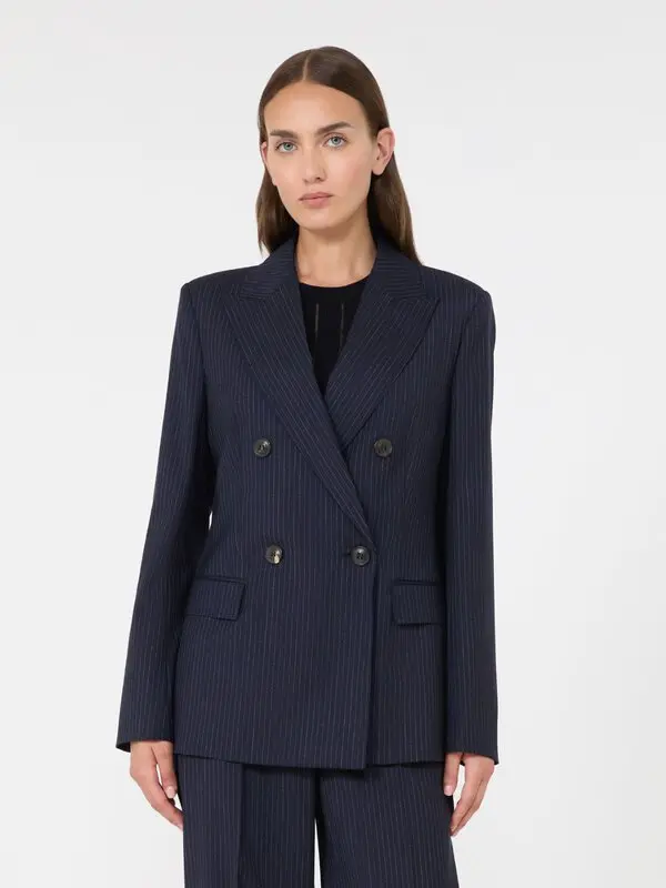 Max Mara Plain-weave Wool Double-breasted Jacket