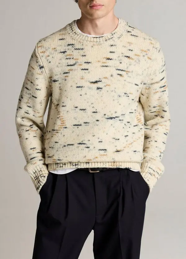 Vince Super Space-dye Merino Wool Sweater - Bone Combo