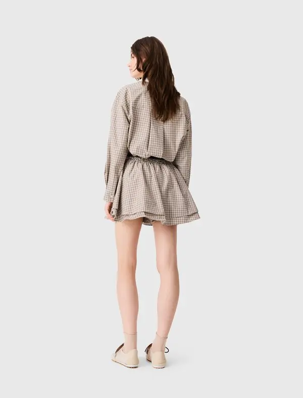 Maje Short Rhinestone Checked Dress