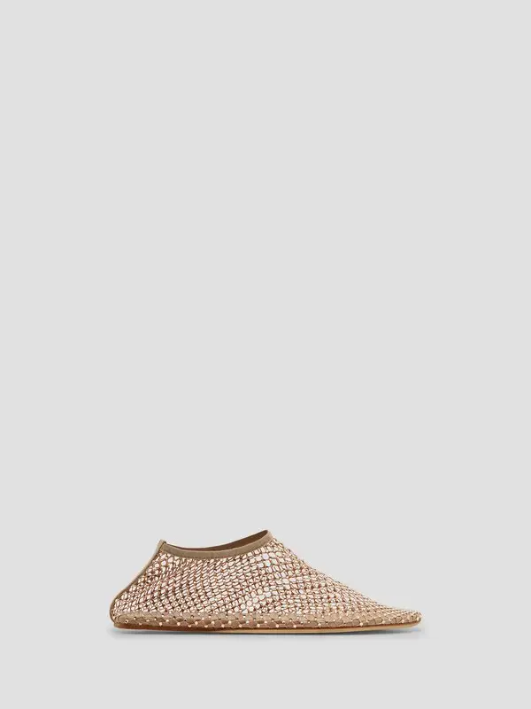 Christopher Esber Minette Embellished Mesh Ballerina Flats - Brown