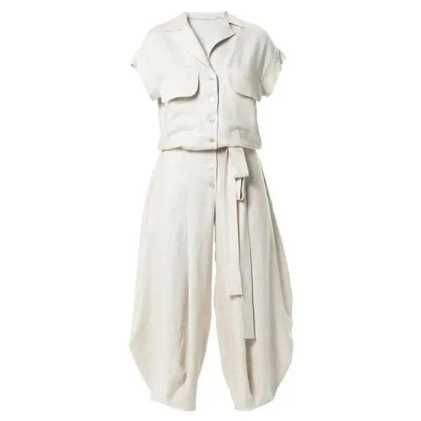 METAMORPHOZA Neutrals Relaxed Jumpsuit With Linen