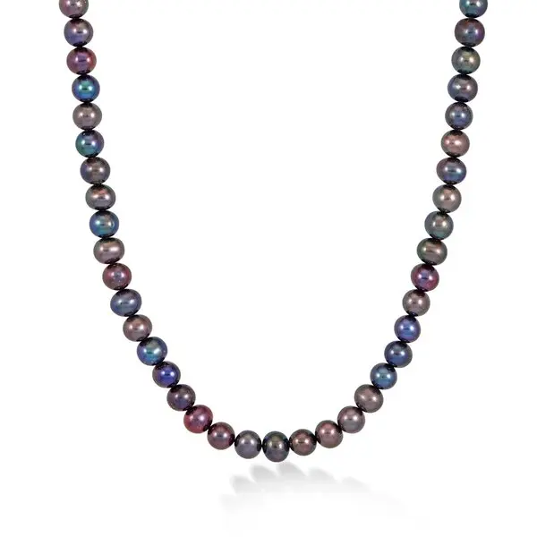 DOWER & HALL Timeless Peacock Freshwater Pearl Necklace - Purple