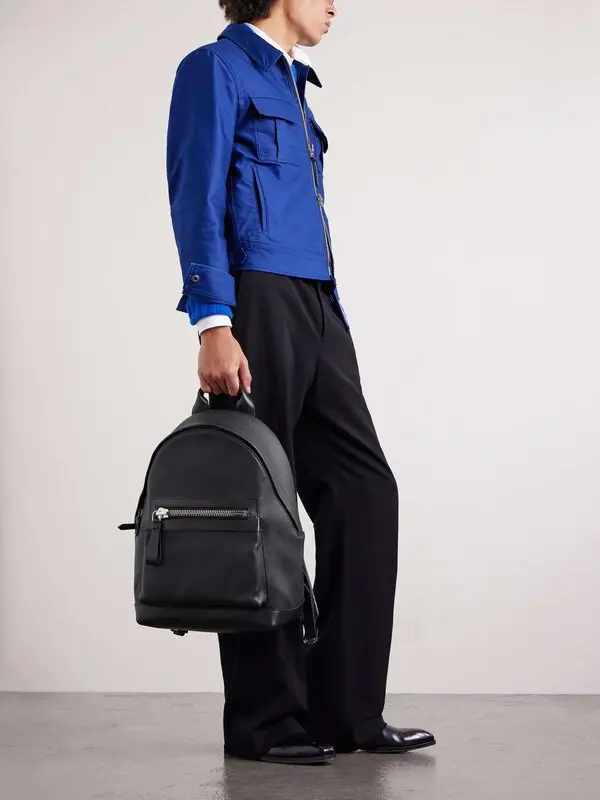 TOM FORD Buckley Full-grain Leather Backpack