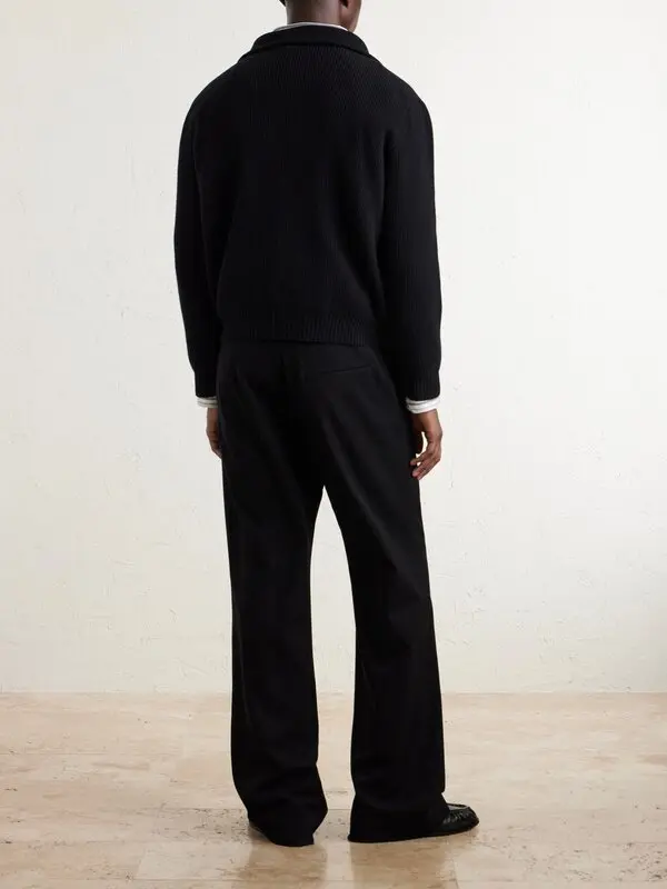 Saint Laurent Ribbed Wool Half-zip Rollneck Sweater