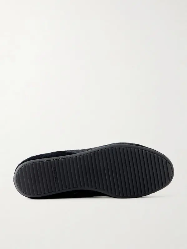 Rick Owens Paneled Pony Hair Lace-up Sneakers
