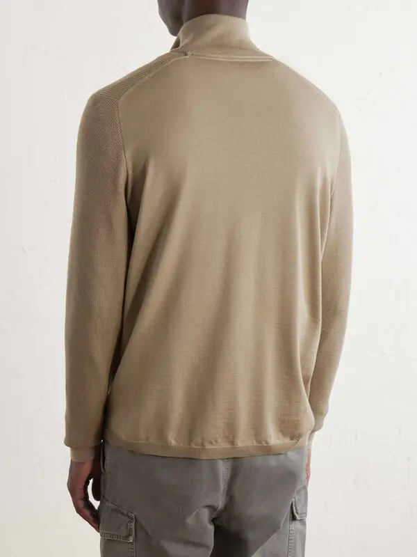 Sease Waffle Turtle-neck Wool-knitted Sweater