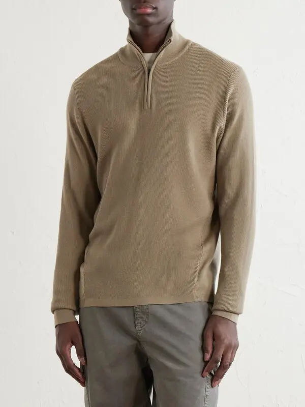 Sease Waffle Turtle-neck Wool-knitted Sweater - Neutrals
