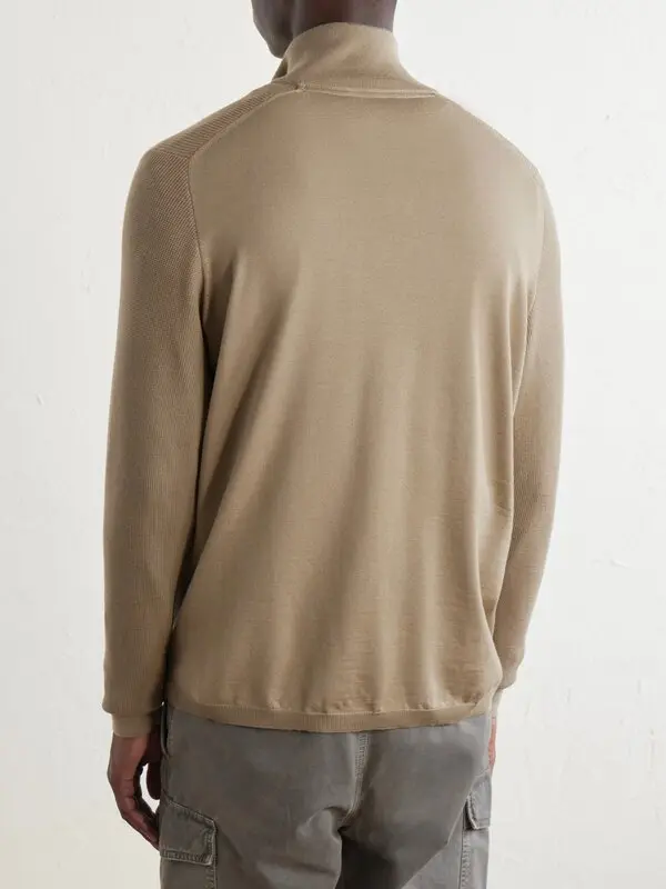 Sease Waffle Turtle-neck Wool-knitted Sweater - Neutrals