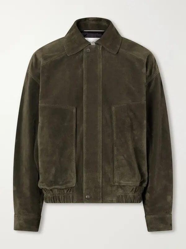 Saint Laurent Suede Blouson Jacket - Green
