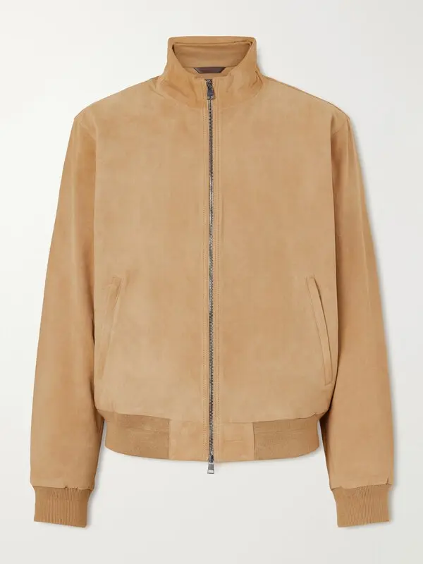 Polo Ralph Lauren Suede Bomber Jacket - Neutrals