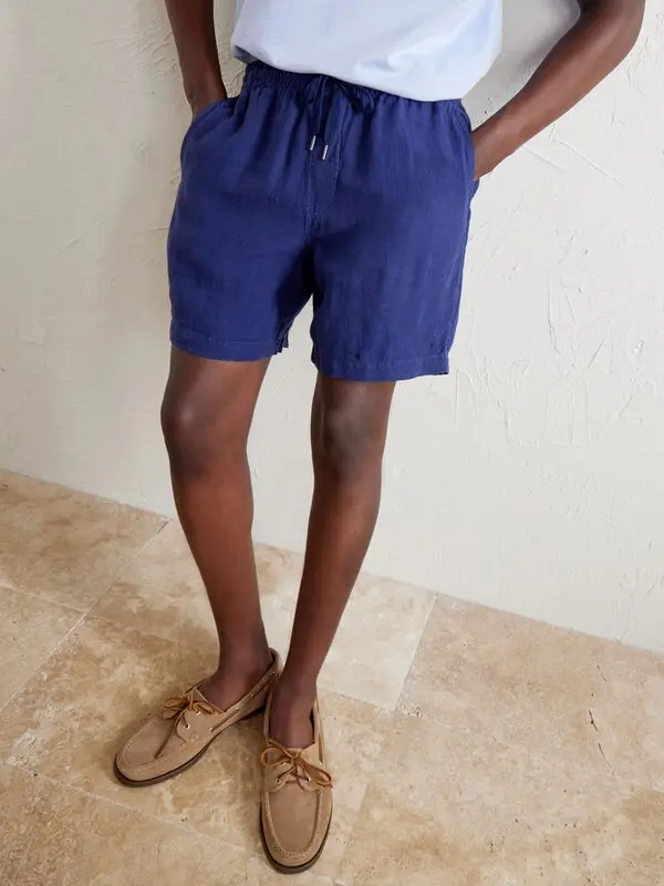 Polo Ralph Lauren Straight-leg Linen Shorts - Blue