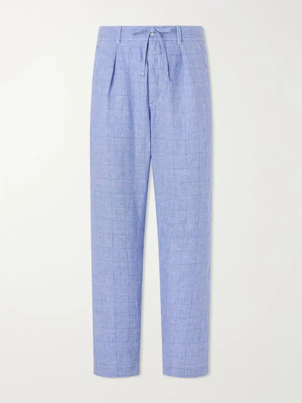 Polo Ralph Lauren Wide-leg Checked Linen Trousers