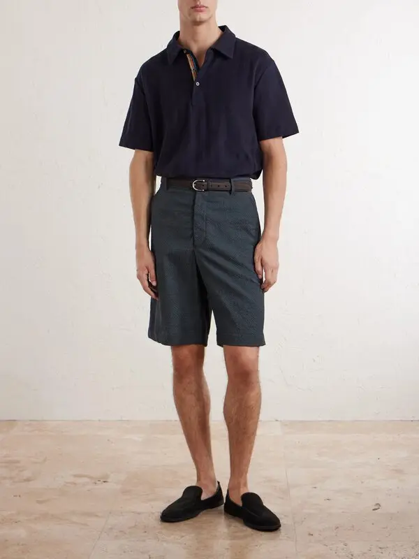 Paul Smith Organic Herringbone Cotton-piqué Polo Shirt