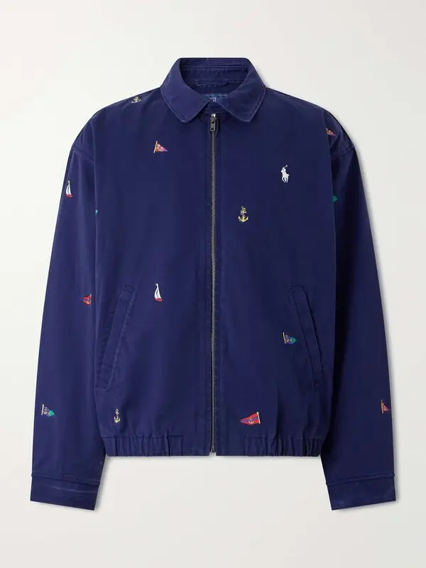 Polo Ralph Lauren Embroidered Cotton-twill Blouson Jacket