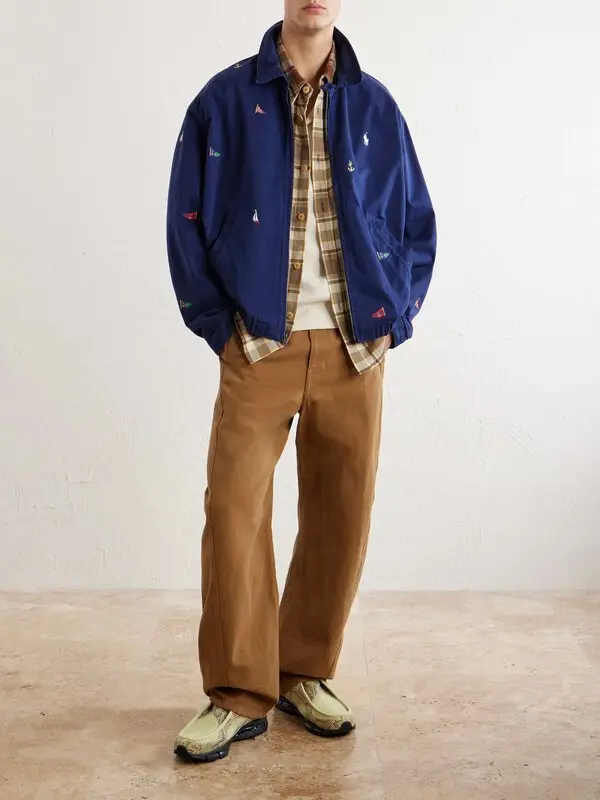 Polo Ralph Lauren Embroidered Cotton-twill Blouson Jacket