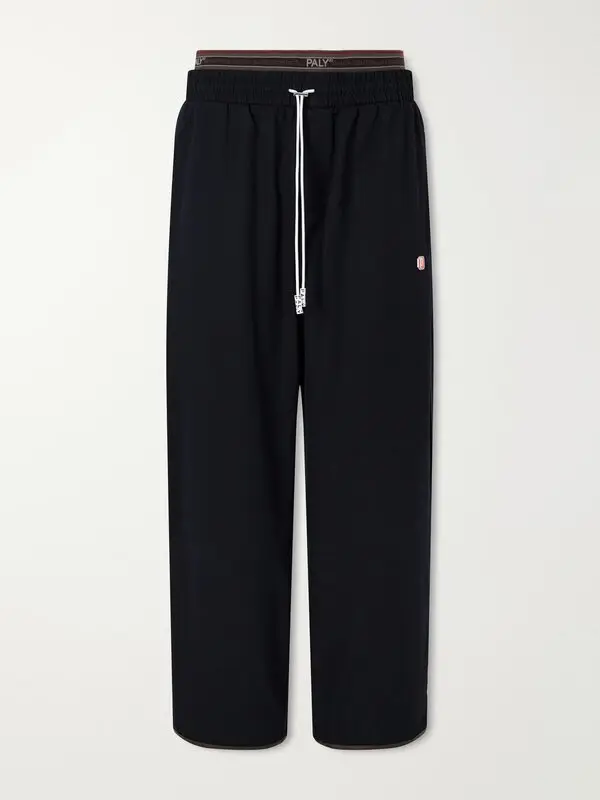 PALY HOLLYWOOD Wide-leg Wool-blend Sweatpants - Black