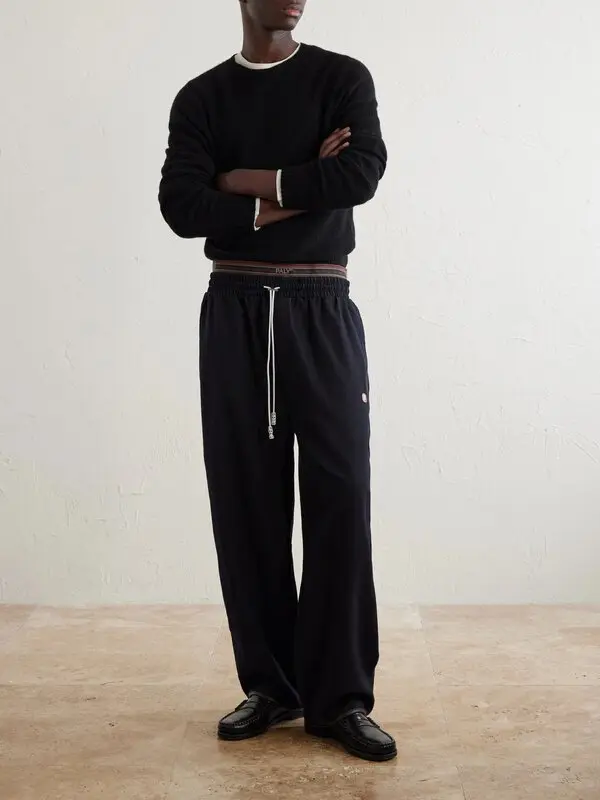 PALY HOLLYWOOD Wide-leg Wool-blend Sweatpants
