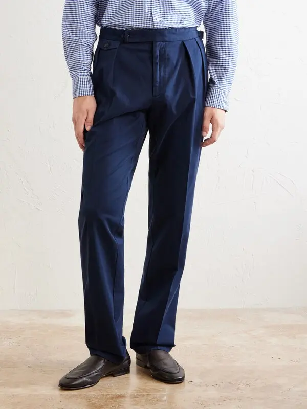 Polo Ralph Lauren Pleated Cotton-blend Trousers