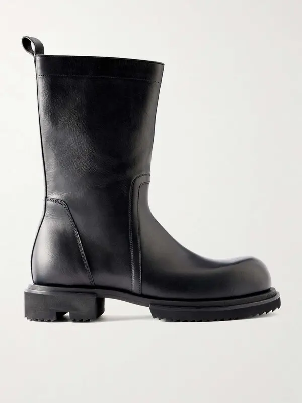 Rick Owens Creeper Gabe Washed Leather Boots - Black
