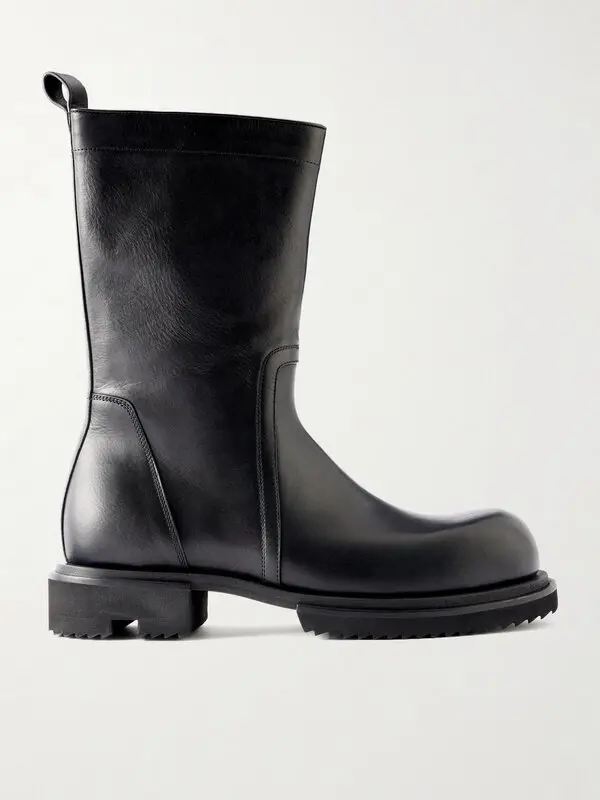 Rick Owens Creeper Gabe Washed Leather Boots - Black