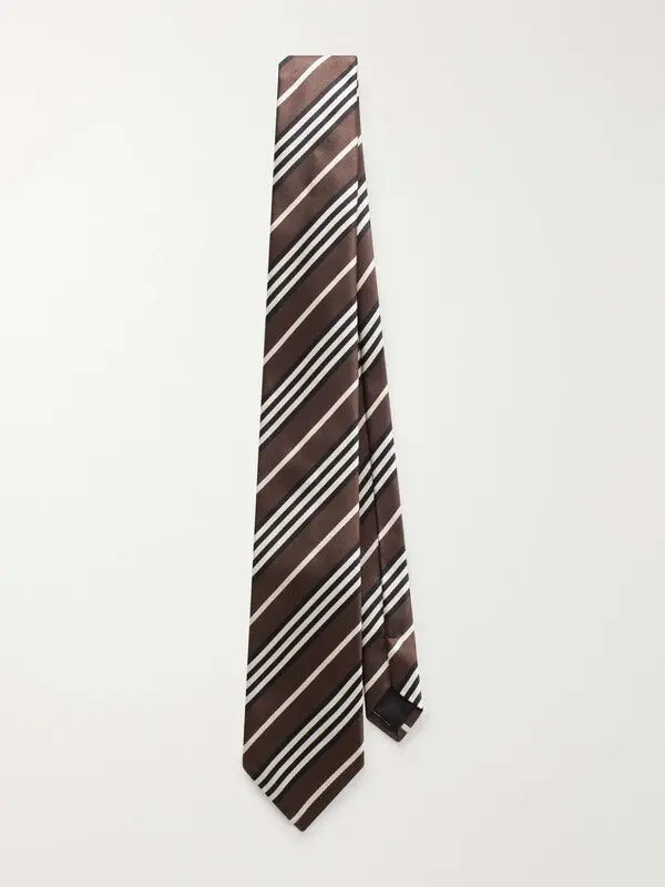 Saint Laurent Rayures 7cm Silk Tie
