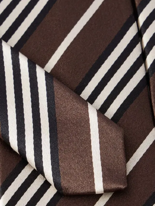 Saint Laurent Rayures 7cm Silk Tie