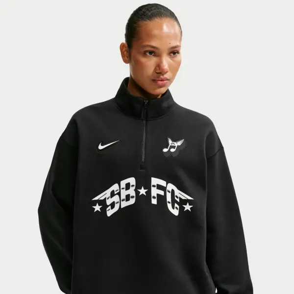 Nike Sb Skate 1/2-zip Fleece Crew-neck Sweatshirt