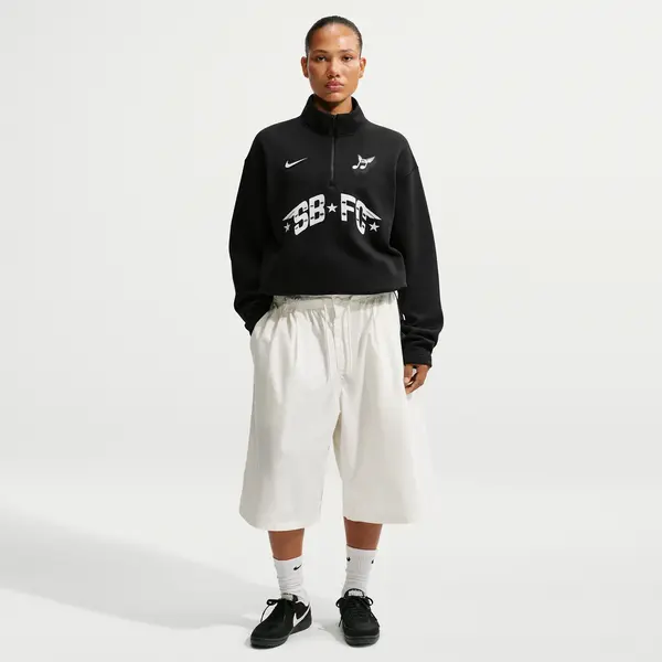 Nike Sb Skate 1/2-zip Fleece Crew-neck Sweatshirt